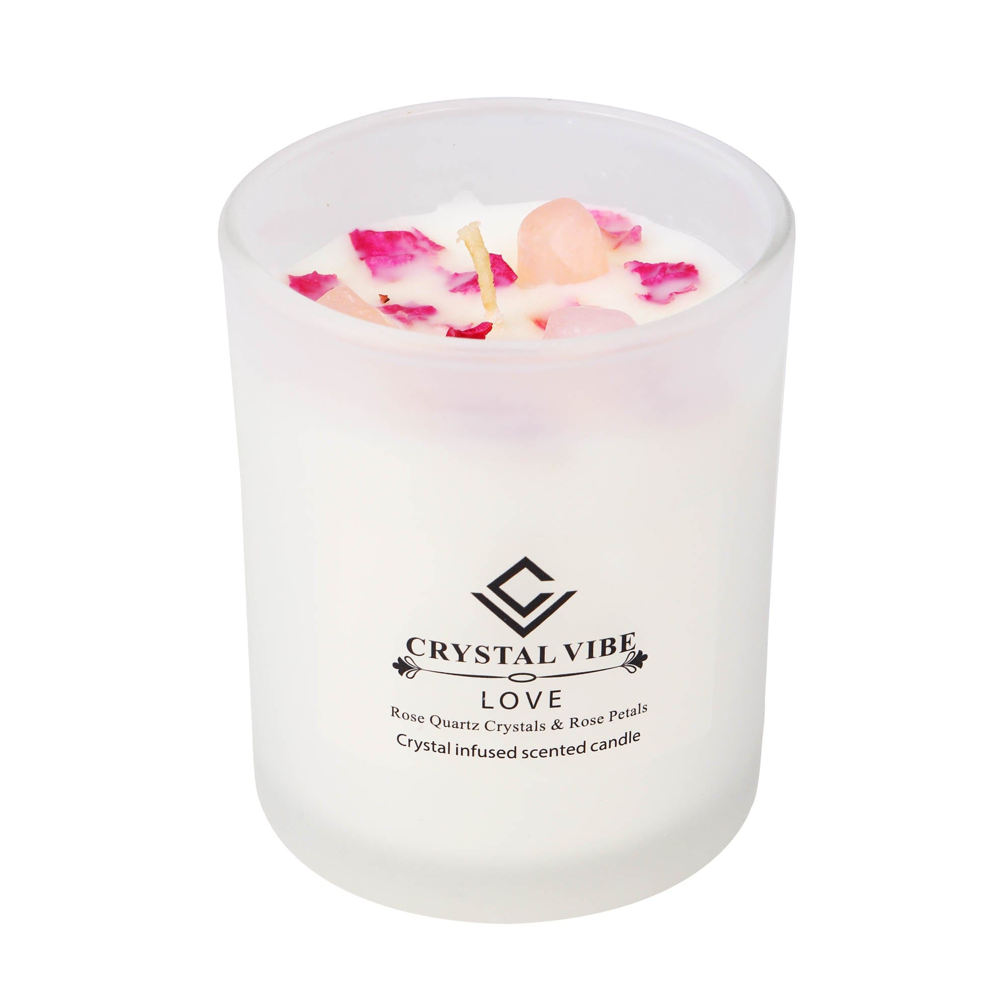 Rose Scented Crystal Candle - Crystal Vibe