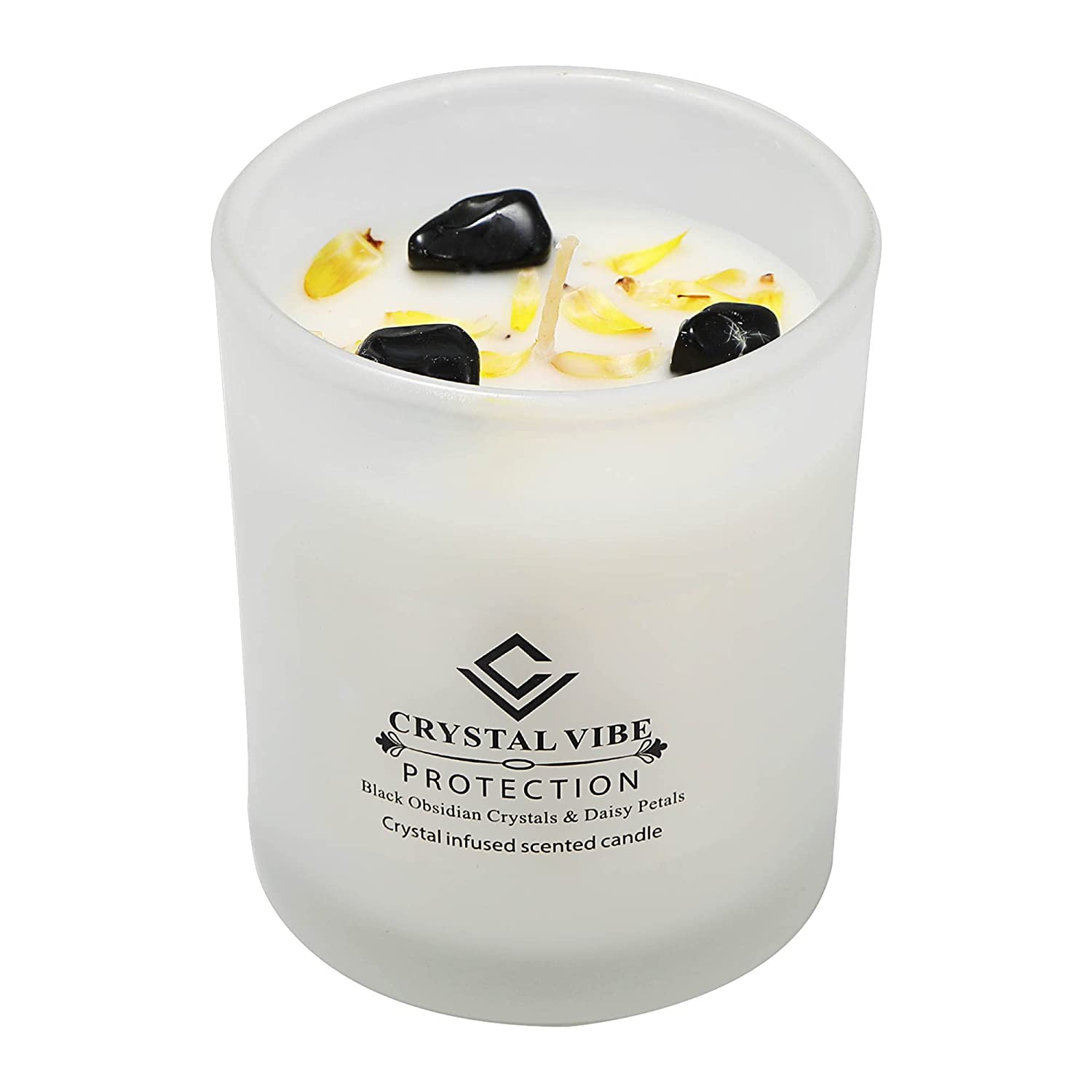 Vanilla Scented Crystal Candle - Crystal Vibe